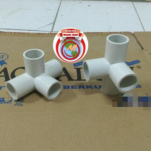 Jual Tee 4 way T 4 way fitting sambungan pipa paralon pvc hidroponik ...