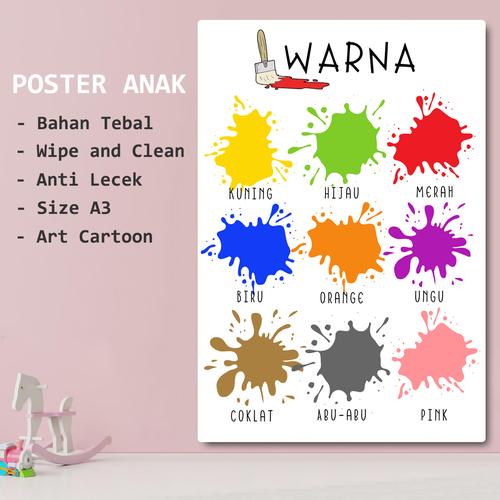 Jual Poster Edukasi Anak Belajar Mengenal Macam Warna - Putih - Kab ...