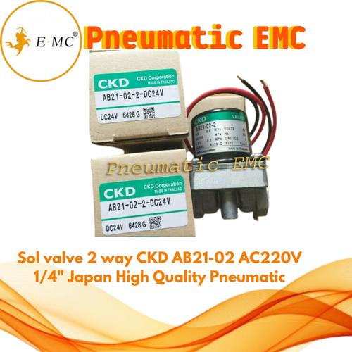 Jual Sol valve 2 way CKD AB21-02 AC220V 1/4" Japan High Quality ...
