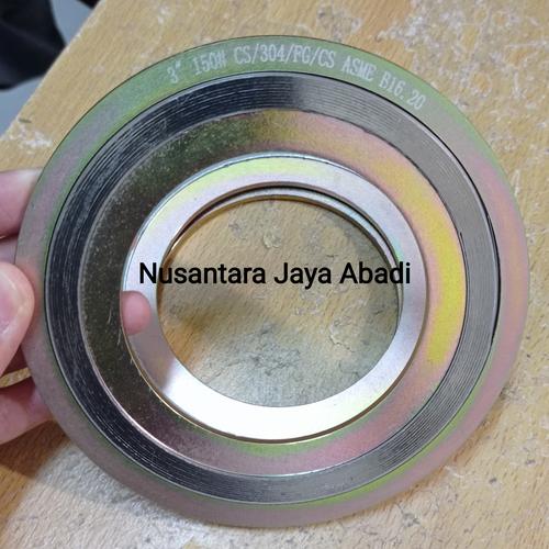 Jual SWG Ansi # 150 Carbon Steel CS 3 inchi - Spiral Wound Gasket Besi ...