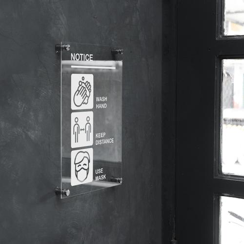 Jual Papan Tanda Logo Protokol Kesehatan - Akrilik Bening 20x30 cm ...