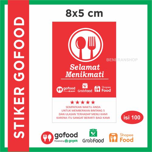 Jual sticker GoFood shopefood / stiker label makanan (isi 100) - Desain ...