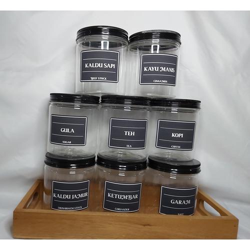 Jual TOPLES BUMBU DAPUR/TUTUP HITAM/500ML/FREE LABEL/TEMPAT BUMBU DAPUR ...