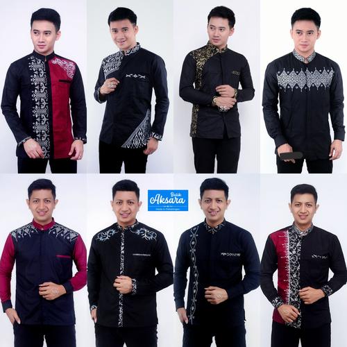 Jual Baju Koko Lebaran Pria Lengan Panjang Warna Hitam Termurah Terbaru ...