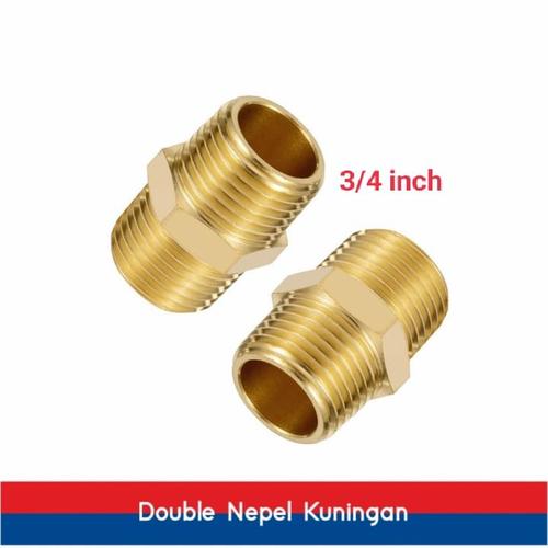 Jual Double nepel ukuran 3/4 inch Kuningan asli / sambungan pipa kuningan - Jakarta Utara ...