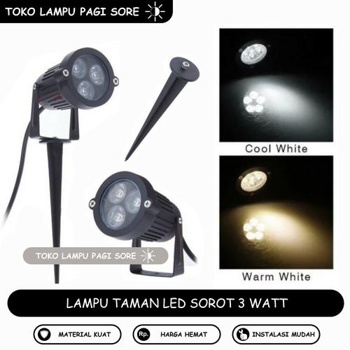 Jual Lampu Taman LED Sorot Spotlight Spot Dinding Pohon Rumah Cafe - 3W ...