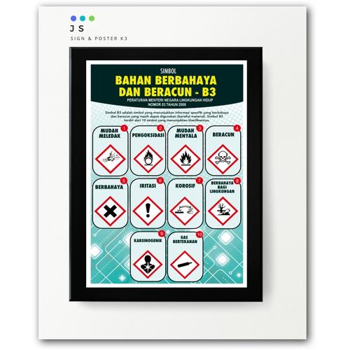 Jual POSTER SAFETY - SIMBOL MATERIAL B3 / GHS + FRAME Ukuran A3 - Kab ...
