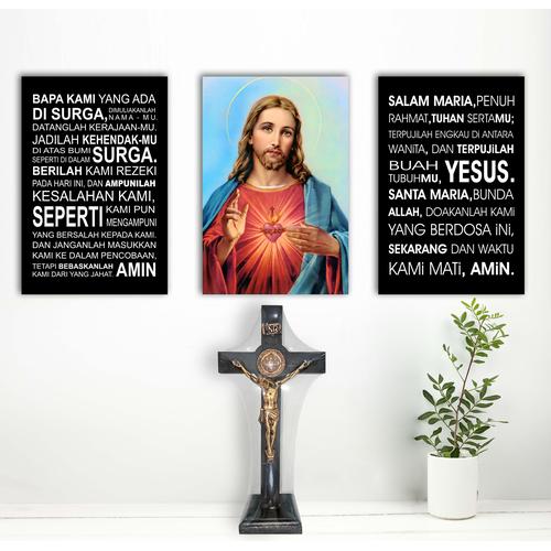 Jual hiasan dinding rohani poster kutipan doa salam maria bahasa ...