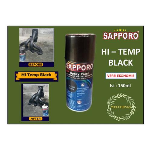 Jual Cat Semprot Sapporo Spray Hi-Temp Black 150ml Pilok / Tahan Panas - Kota Surabaya ...