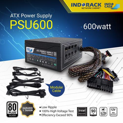 Jual PSU600 ATX Power Supply 600W Pure With Modular Cable 80+ SILVER ...