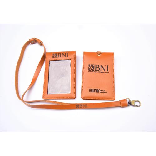 Jual Name Tag Saku ID Card Holder Kulit Asli Logo Bank BNI - Jakarta ...
