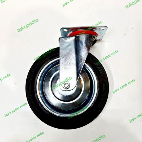 Jual Roda karet/roda rubber hitam 10 inch putar taiwan - Jakarta Barat ...