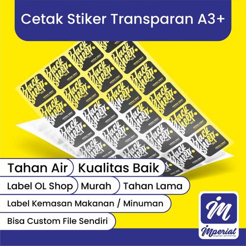 Jual Cetak Sticker Transparan A3+ - Kota Yogyakarta - Imperial Digital ...