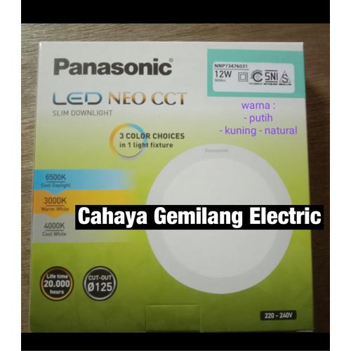 Jual Lampu led downlight panel panasonic 12w neo cct slim 3 warna ...