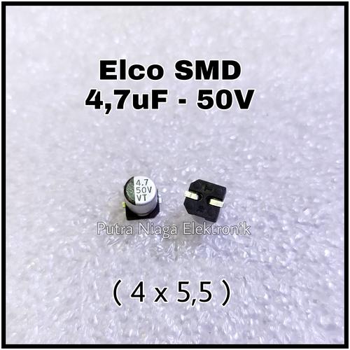Jual Elco SMD 4.7uF 50V Alumunium 4,7uF 50Volt Aluminum Kapasitor 4x5.5 ...