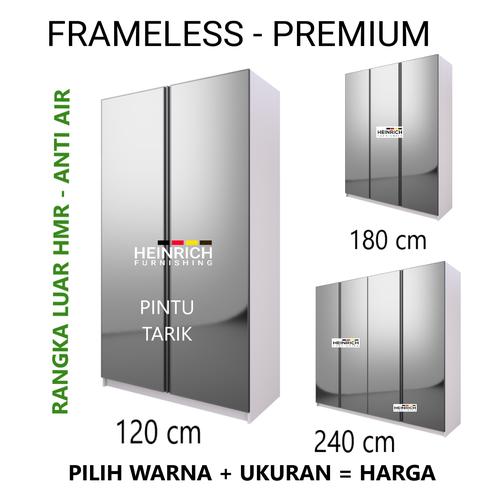 Jual Neo Wardrobe Tinggi 2m Swing Glass Lemari Pakaian Kaca Tarik ...