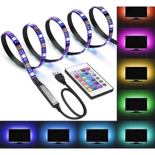 Jual USB Mood Light 5V Led Strip 5050 RGB dengan Remote Control 24 key ...