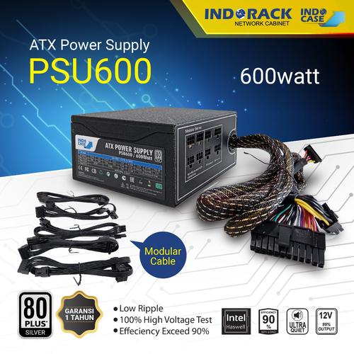 Promo PSU600 600W 80+Silver ATX POWER Supply with Modular Cable 600 ...