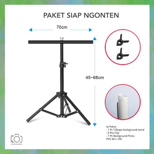 Jual Paket Siap Ngonten / Paket Stand Background Foto Plus Backdrop ...