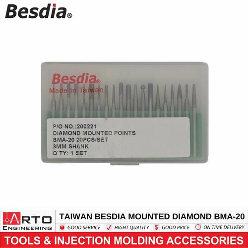 Jual Besdia Diamond Mounted Points BMA-20 Shank Ø3mm Polishing Tools ...
