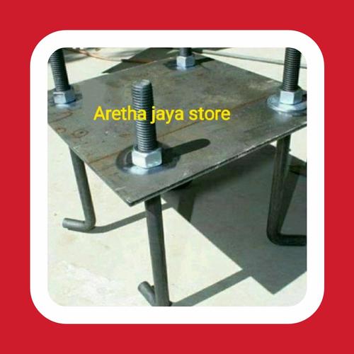 Jual angkur L baja hitam ST41 7/8" ( m22 x 50cm x 10cm / anchor bolt ...