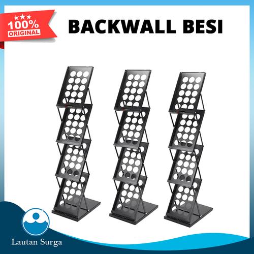 Promo Rak Brosur Besi 4 Susun Hitam Alumunium Rak Brochur Besi Tempat ...