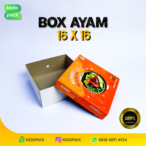 Jual Dus Ayam / Box Ayam / Kemasan Fried Chicken 16x16 Kemasan Kertas ...
