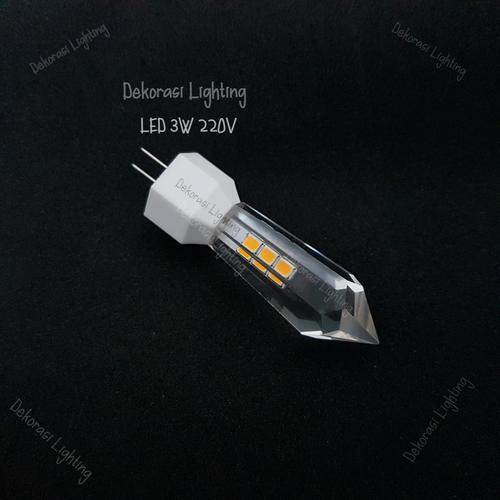 Jual Lampu kacang led 3w kristal kaki G4 bohlam led 220V warm white ...