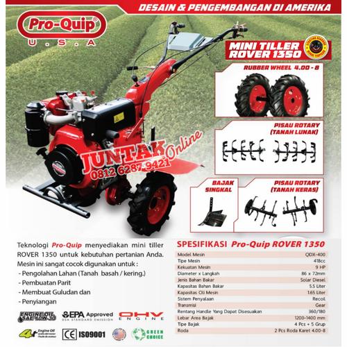 Jual Hand Traktor Sawah Bajak Mini Pro Quip 9 HP Rover 1350D Diesel ...