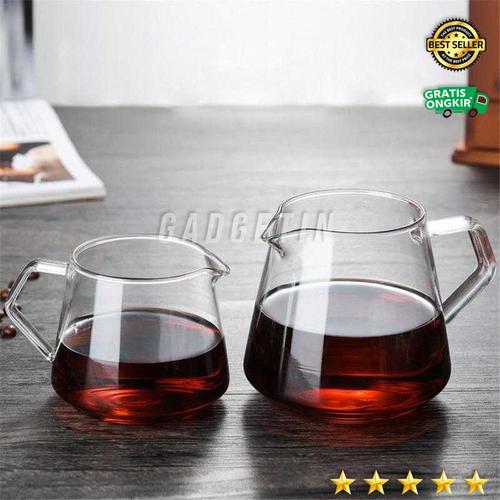 Jual Pitcher Kaca Coffee Server Kopi V60 Tahan Panas Teh Glass Tea Drip ...