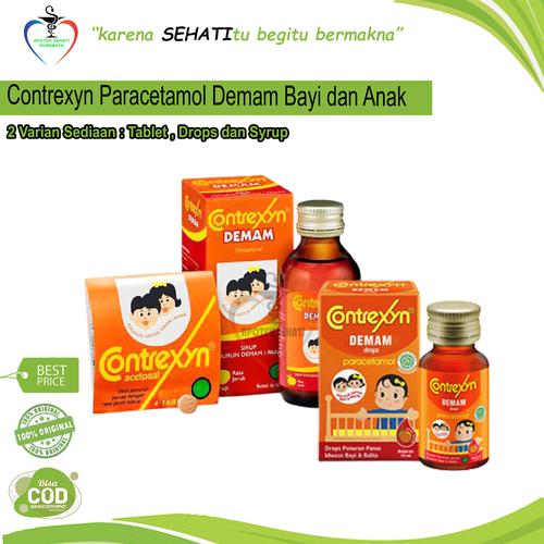 Promo Contrexyn Obat Demam Anak Bayi Paracetamol 3 Varian Syrup Drops ...