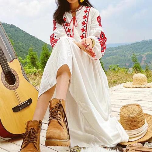 Jual Maxi Long Dress Bohemian Tropical Beach Summer Classy White CVF ...