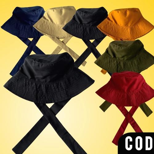 Jual Bucket Wide Hat Tali Panjang/Bucket Pantai/Bucket Wanita - Krem ...