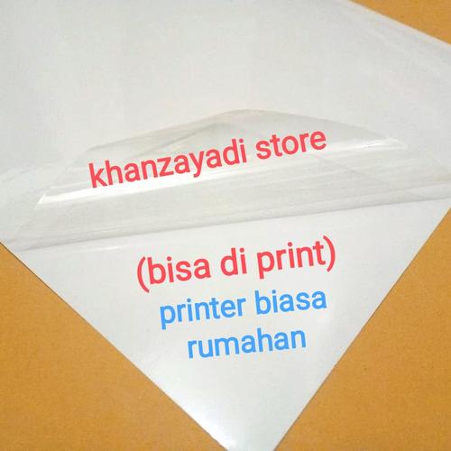 Jual stiker transparan/bening (glossy) vinyl inkjet a4 bisa di print ...