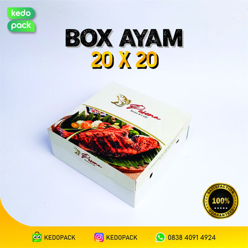 Jual Box Kemasan Ayam 20x20 Percetakan Custom Kardus Catering Nasi ...