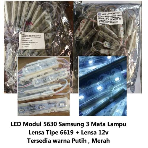 Jual LED Modul 5630 Samsung 3 Mata Lampu Lensa Tipe 6619 Putih + Lensa ...