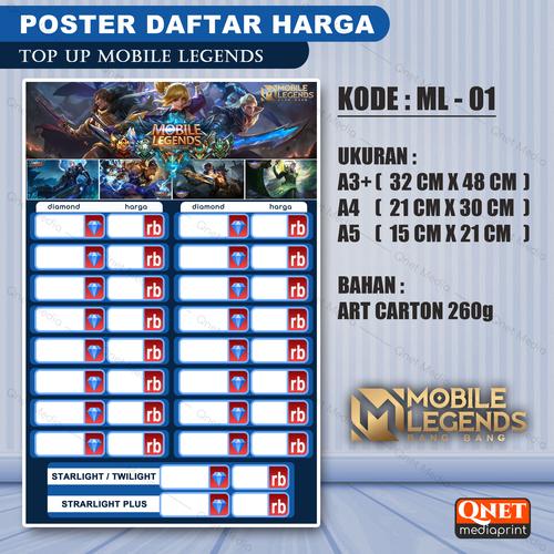 Jual POSTER GAME MOBILE LEGENDS + LAMINASI GLOSSY - ML - 01, A5 15 x 21 ...