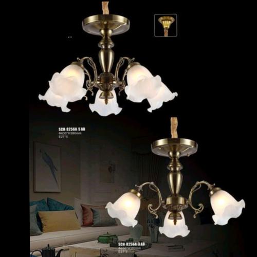 Jual Lampu Gantung Hias Clasic Kaca Bunga SCH 8256A - SCH 8256A-3AB ...