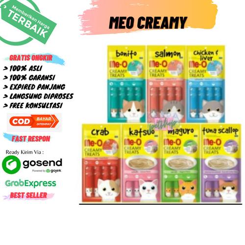 Jual Me-o Meo Creamy Treat Treats Liquid Cat Snack Kucing 15gr x 4 ...