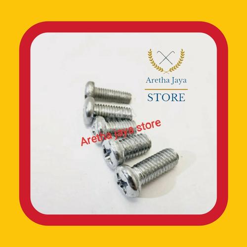 Jual baut mur JP m6 x 50mm kepala obeng pan head galvanis / baut + mur ...