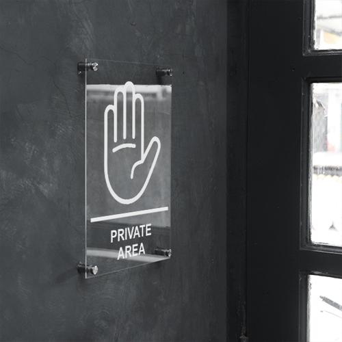 Jual Papan Tanda Private Area - Akrilik Bening 20x30 cm - Putih - Kota ...