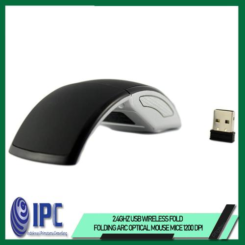 Jual 2.4GHz USB Wireless Fold Folding Arc Optical Mouse Mice 1200 DPI ...
