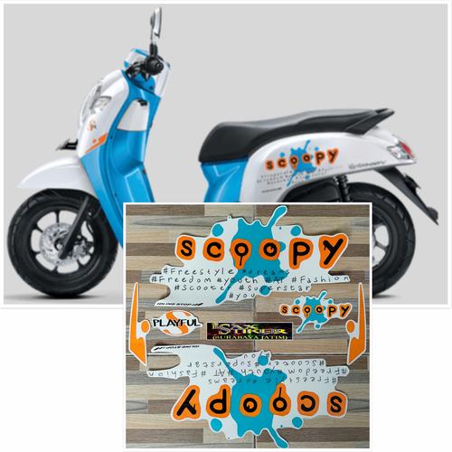 Jual striping original Honda Scoopy biru putih tahun 2016 2017 - Kota ...