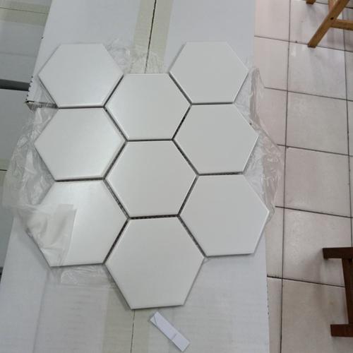 Jual Keramik Mosaic Hexagonal Putih Matt 10cm / Mozaik Hexa White Doff ...