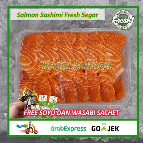 Jual Salmon Sashimi Fresh Segar 1KG (FREE WASABI SOYU/KECAP ASIN ...