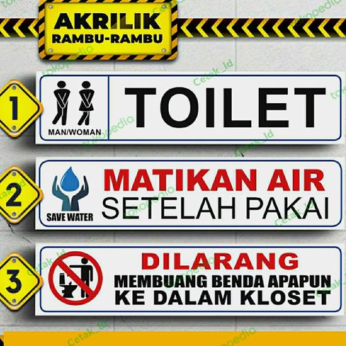 Jual Rambu rambu Toilet Akrilik 2mm - No 2, 5cm×20cm - Jakarta Barat ...