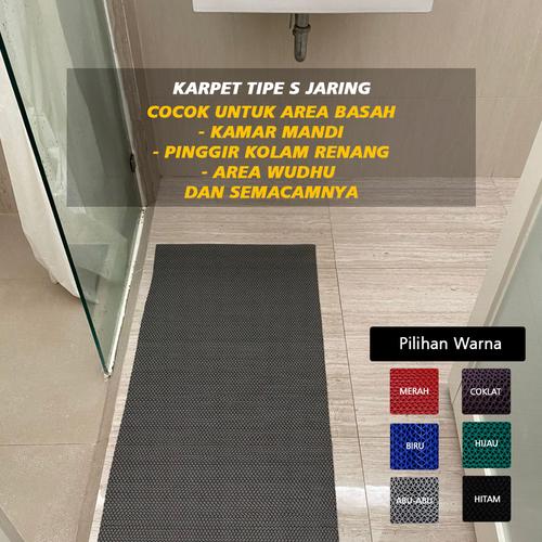 Jual karpet keset karet PVC S type ant slip jaring meter untuk rumah ...
