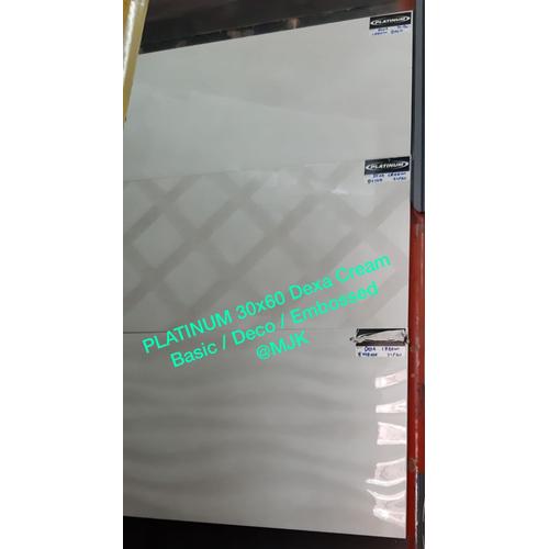 Jual Keramik Dinding 30x60 PLATINUM Dexa Cream Basic / Deco / Embossed ...