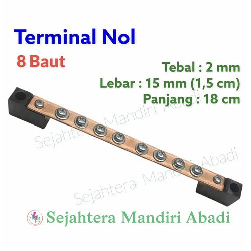 Jual Terminal Nol 8 Baut 2x15x180 Terminal Netral Arde Tembaga - Kota ...