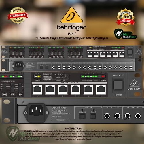 Jual Behringer P16i 16 Ch19 Input Module w Analog and ADAT* Optical ...